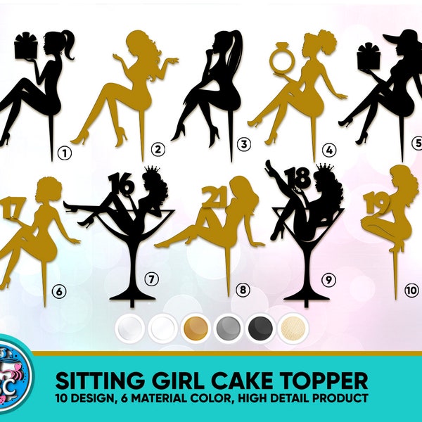 Sitting Girl Cake Topper - Etsy