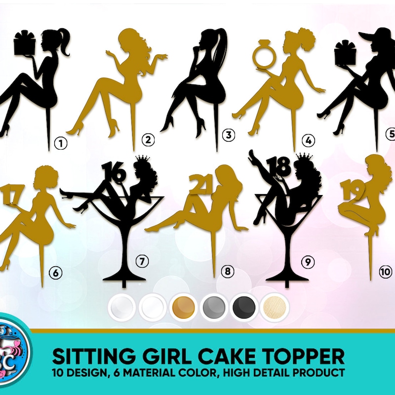 Sitting Girl Cake Topper - Etsy