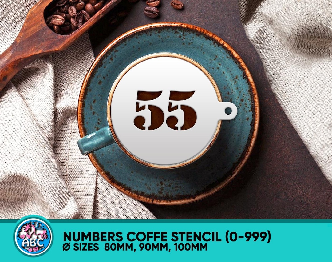 Numbers Coffee Stencils. Thickness 2mm, High Quality Acrylic Laser Cut ...