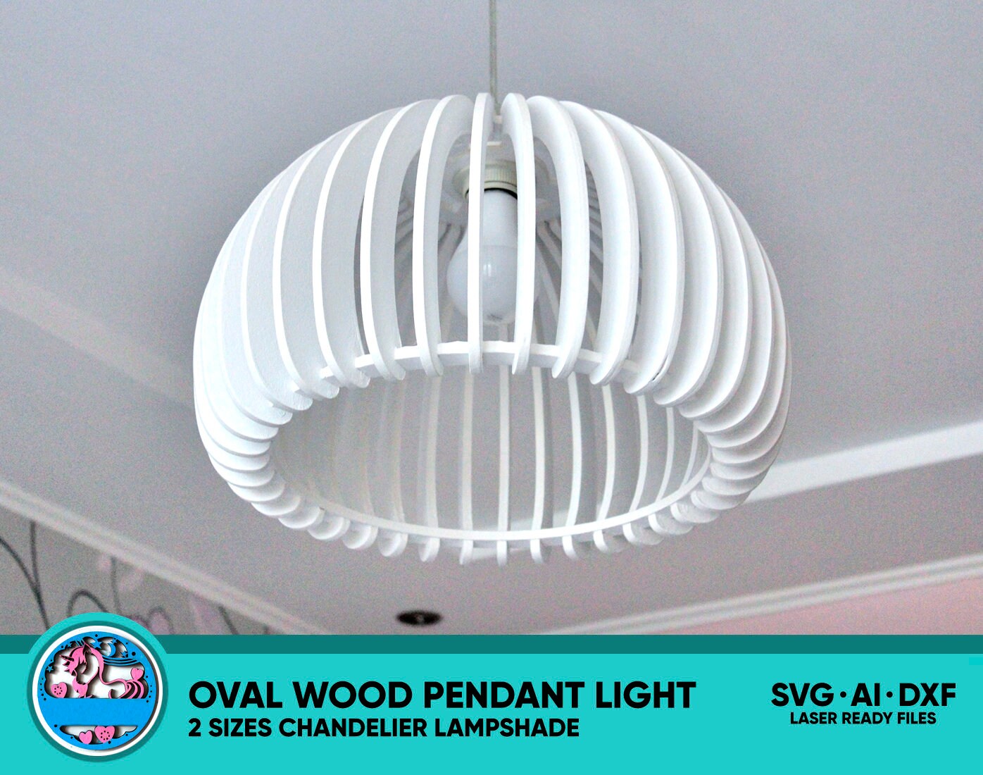 Round Oval Wood Pendant Light, Wood Chandelier, Modern Wood Chandelier ...