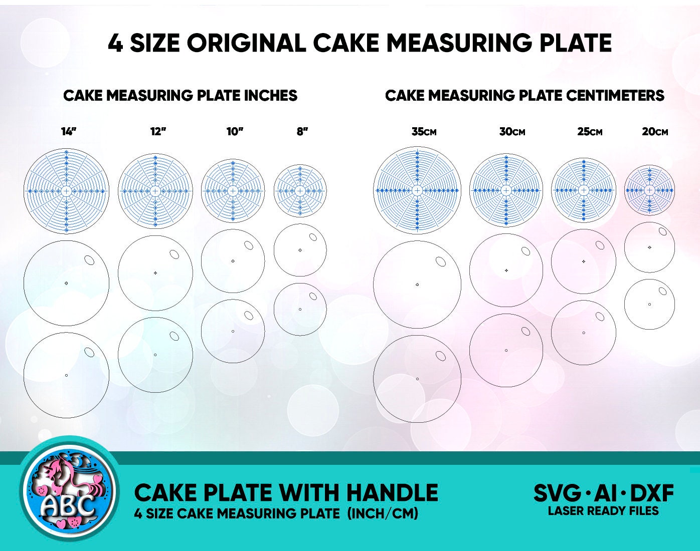 Cake Plate With Handle, Cake Stand, Cake Measuring Tool, Cake ...