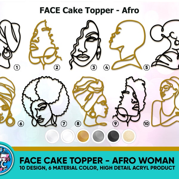Womens Abstract Face Cake Topper - Etsy