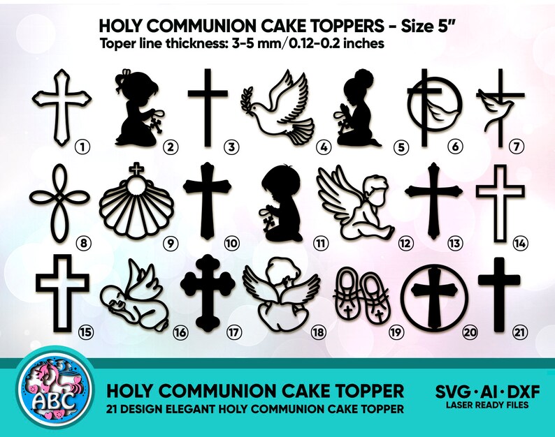 Holy Communion Cake Topper, Baptism Cake Topper SVG, God Bless Cake ...