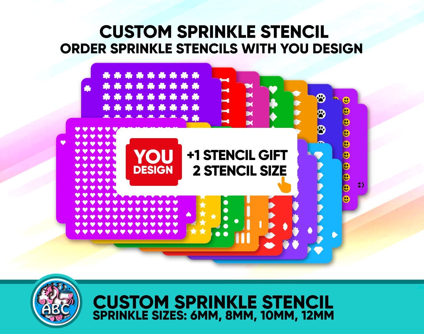 Custom Sprinkle Stencil. Order Sprinkle Stencil With You Design. Pro ...