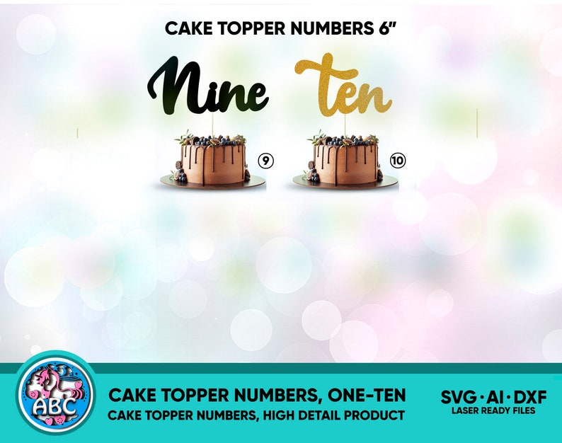 Cake Topper Numbers SVG, One Cake Topper, Birthday Cake Topper, Three ...