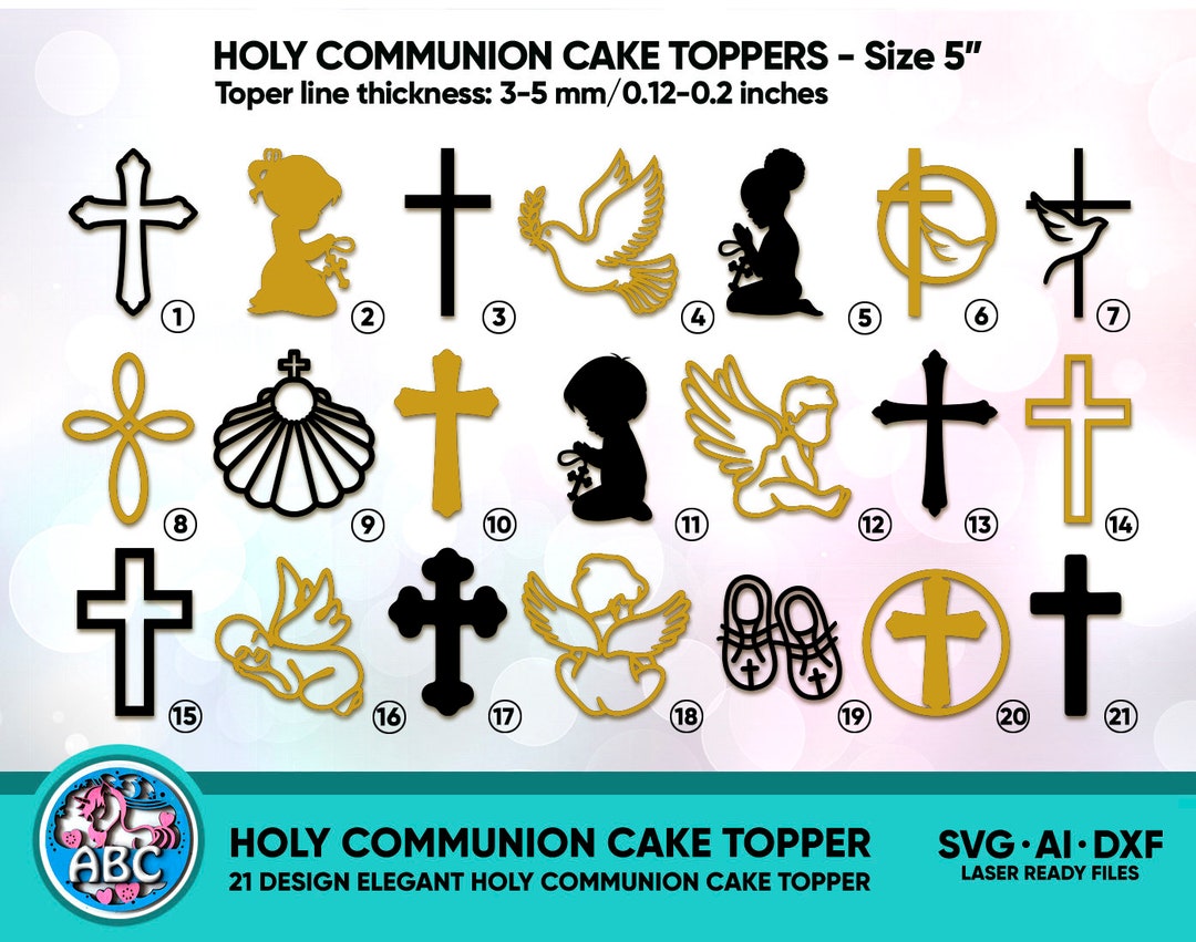 Holy Communion Cake Topper, Baptism Cake Topper SVG, God Bless Cake ...