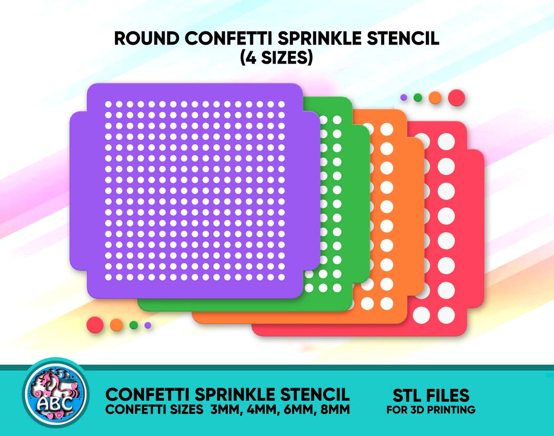 Round Confetti Sprinkle Stencil for Confectioners. STL File for 3D ...