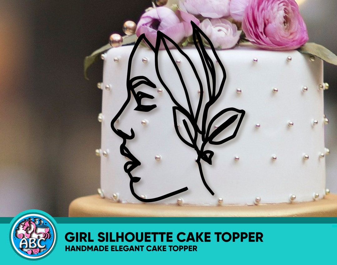 Lady Face Silhouette Cake Topper Birthday Girl Cake Topper - Etsy