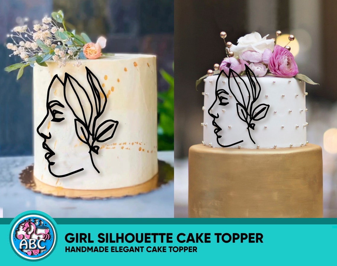 Lady Face Silhouette Cake Topper Birthday Girl Cake Topper - Etsy