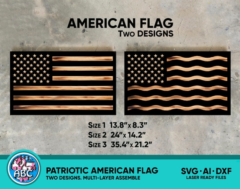 Patriotic American Flag SVG, Waving American Flag USA, Multi-layer ...