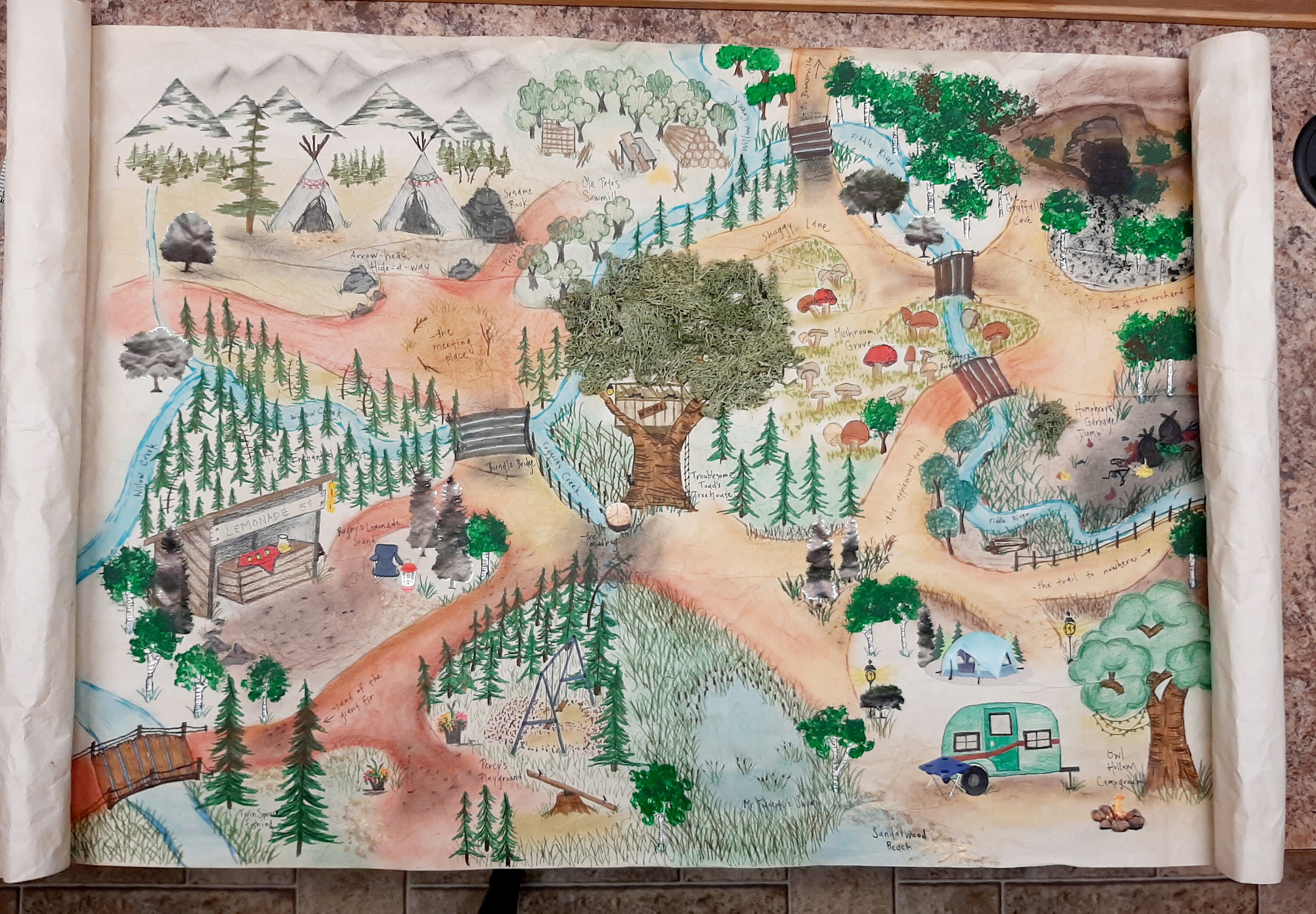 Mapa de acuarela del bosque del bosque mapa del bosque mapa | Etsy