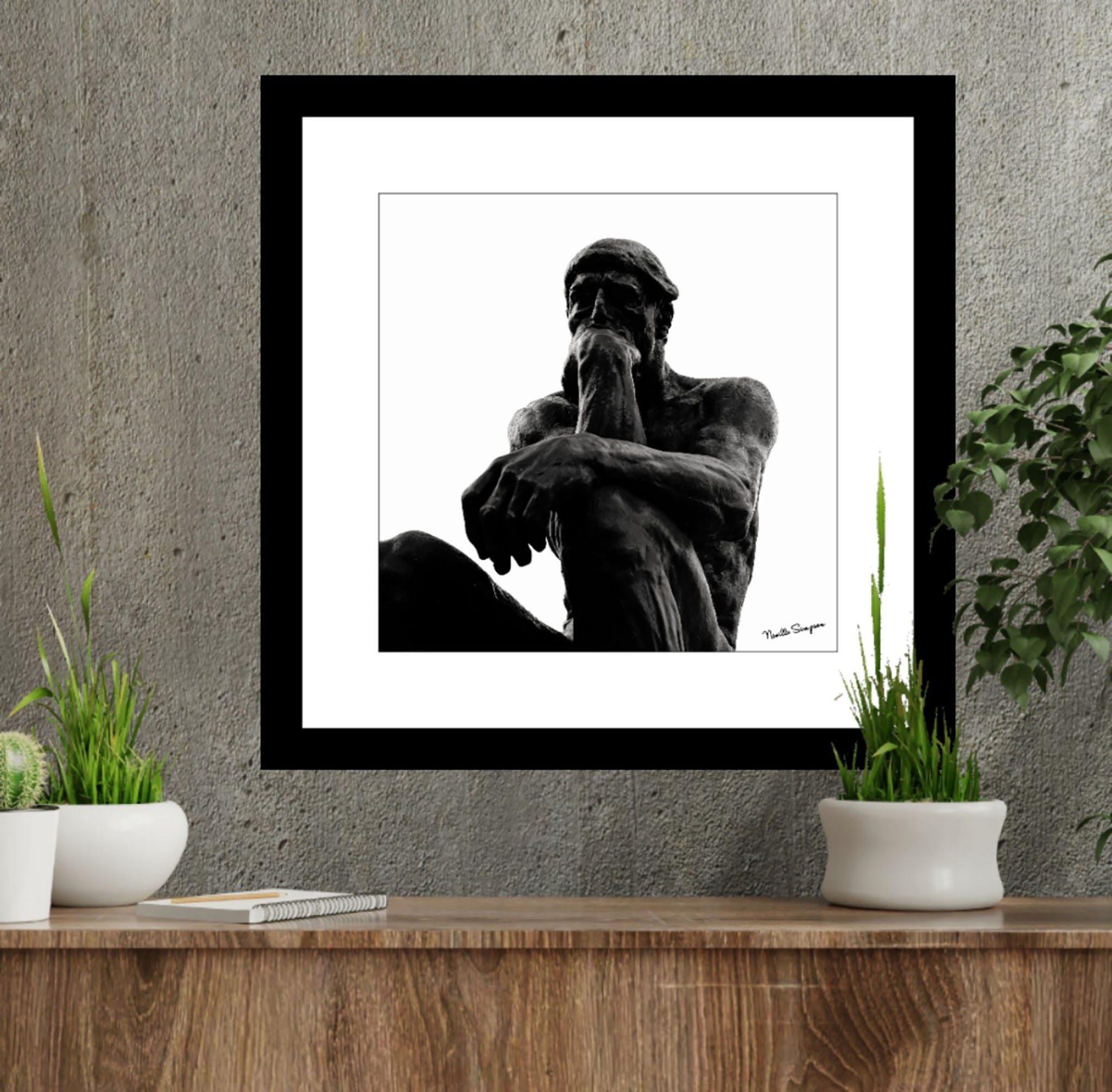 Prints Detroit Sculpture Statue print black and white Photography The ...