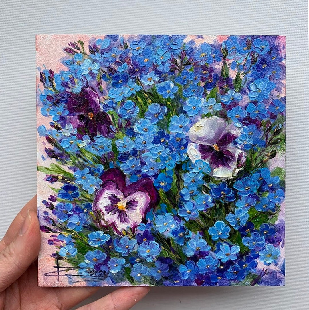 Forget Me Not Forget-me-not Flower, Forget-me-not Painting, Violet ...
