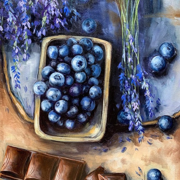 Blueberry Painting - Etsy