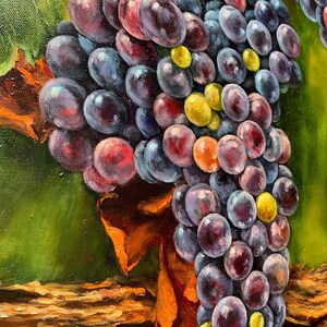 Grapevine Bunch of Grapes Art Painting Grapes Oil Painting Art Original ...