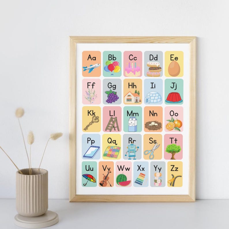 A-Z Alphabet Poster for Kids | Digital Download | Preschool Wall Art ...