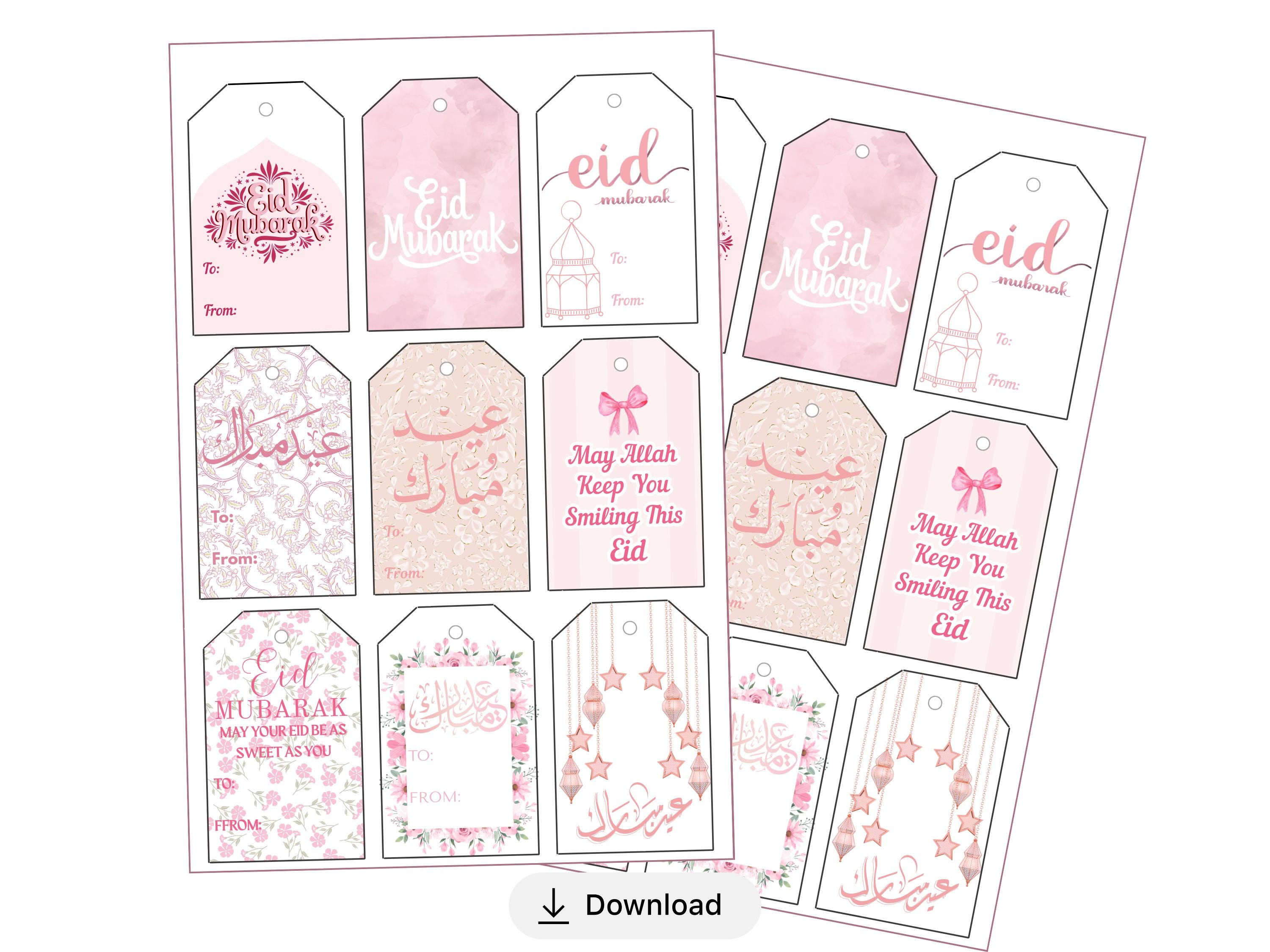 PRINTABLE Eid Gift Tags | Custom Eid Mubarak Favor Tags | Digital Print ...