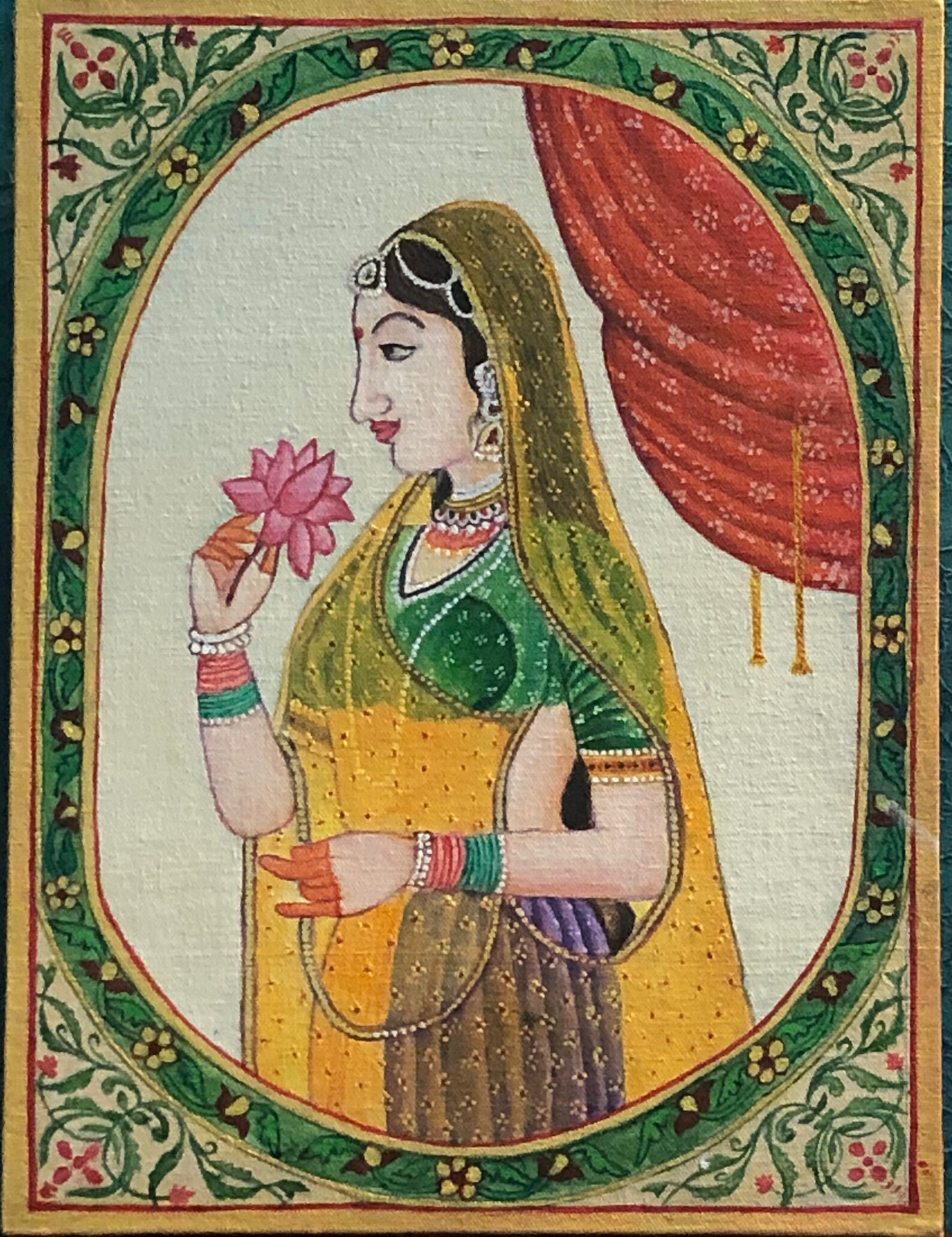 Mughal Rajput Style Painting 12” X 16” Acrylic - Etsy