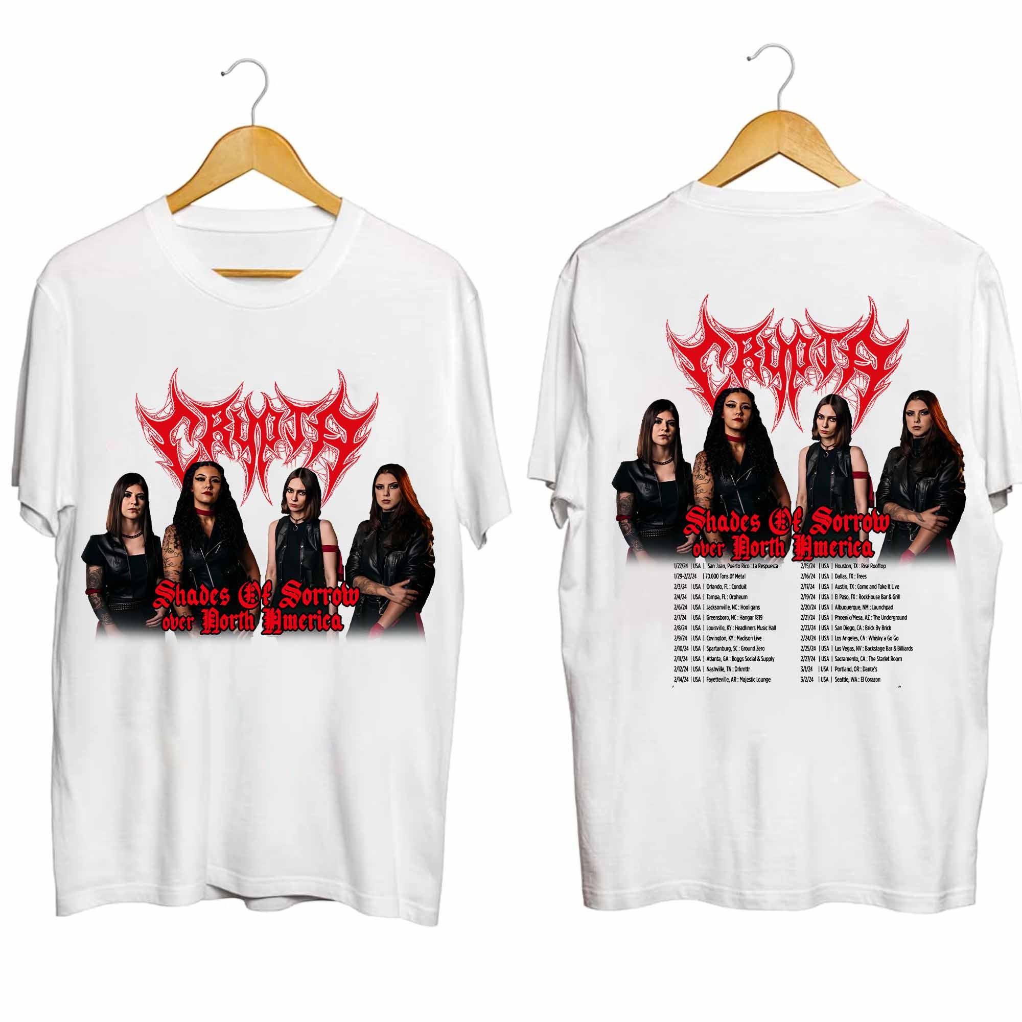 Crypta Shades Of Sorrow Over North America Tour 2024 Shirt, Crypta Band ...