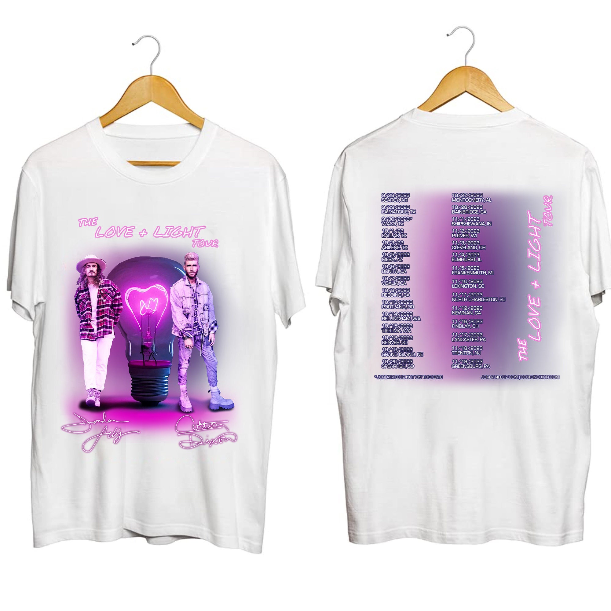 Colton Dixon & Jordan Feliz - The Love + Light Tour 2023 Shirt sold by ...