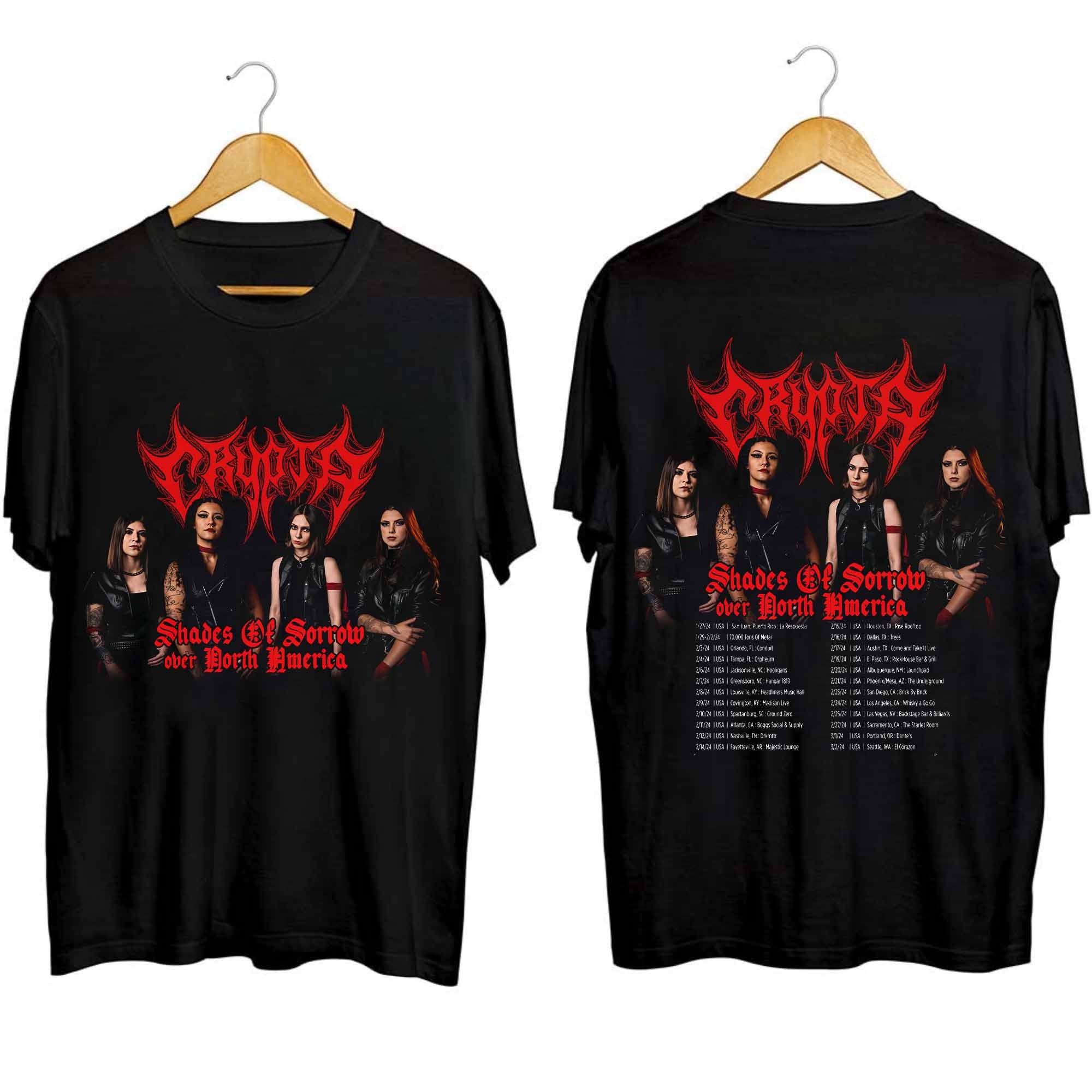 Crypta Shades Of Sorrow Over North America Tour 2024 Shirt, Crypta Band ...