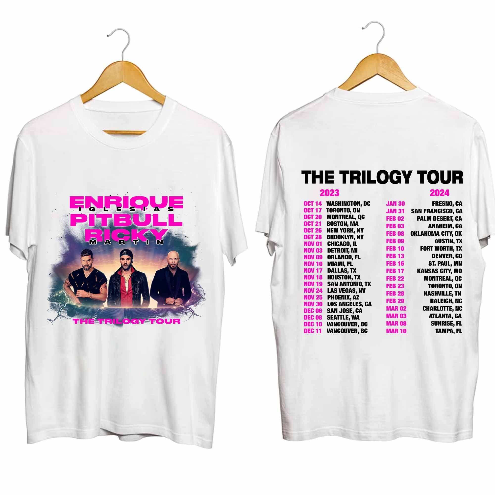 Enrique Iglesias X Pitbull X Ricky Martin The Trilogy Tour 2023 2024 Shirt sold by Kay Phillip ...