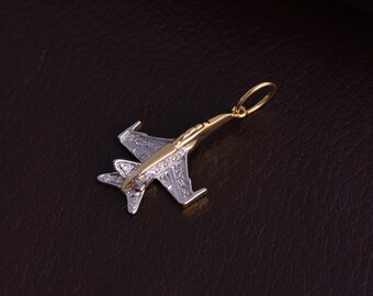Diamond Airplane Pendant - Etsy