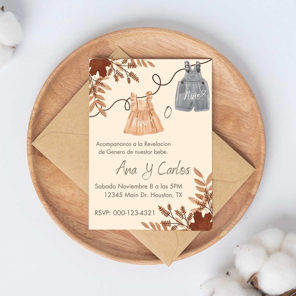 Spanish Gender Reveal, Digital Download, Editable Template - Etsy