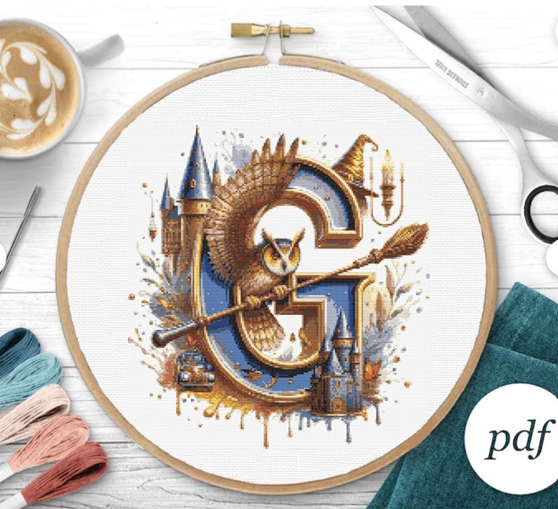 Cross Stitch Pattern Letter G Embroidery Design Letters Alphabet ...