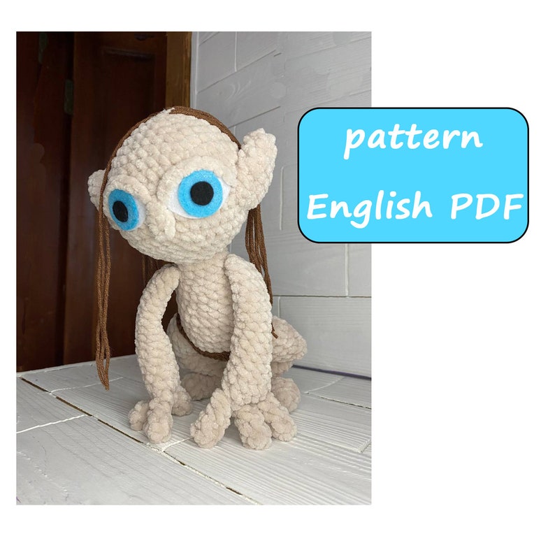 Crochet Pattern Gollum Doll Ring Obsessed Wretch Amigurumi Hobbit Fantasy Pattern Handmade Doll ...