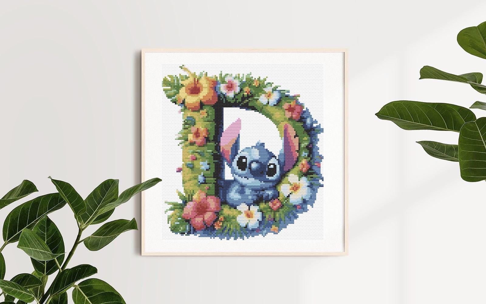 Cross Stitch Pattern Letter D Embroidery, Flower Letters Embroidery ...