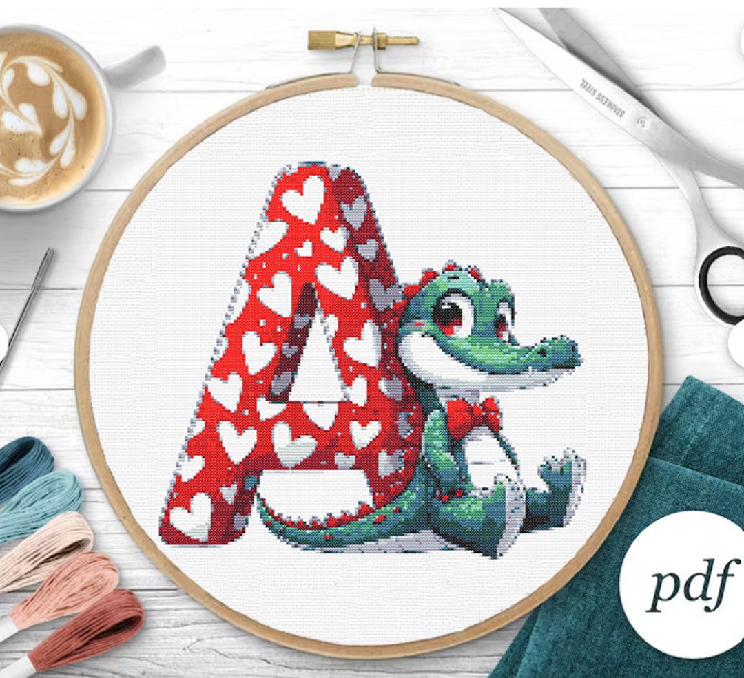 Cross Stitch Pattern Baby Alphabet Embroidery Letter Counted Cross ...