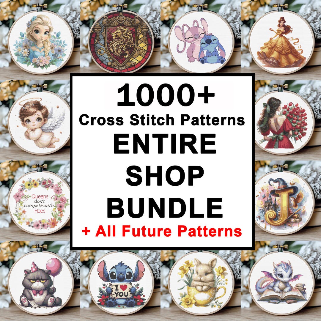 Entire Shop Bundle Cross Stitch Pattern Access Lifetime Pack Instant ...