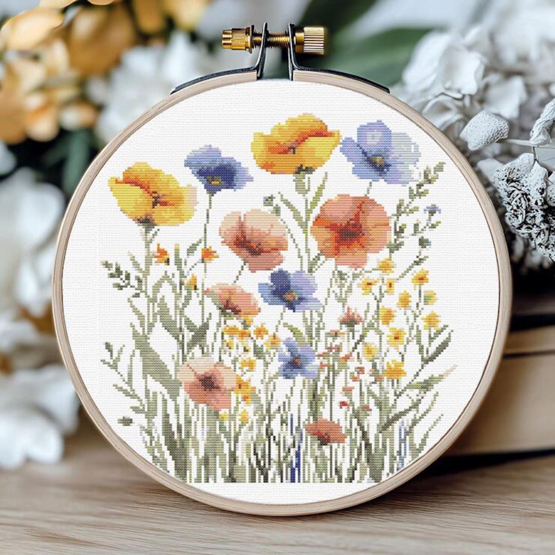 Wild Flowers Cross Stitch Pattern Instant PDF Download - Wildflower ...