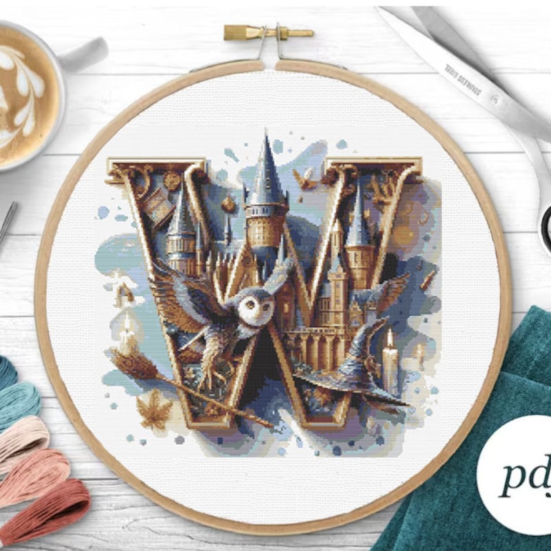 Letter W Embroidery - Etsy