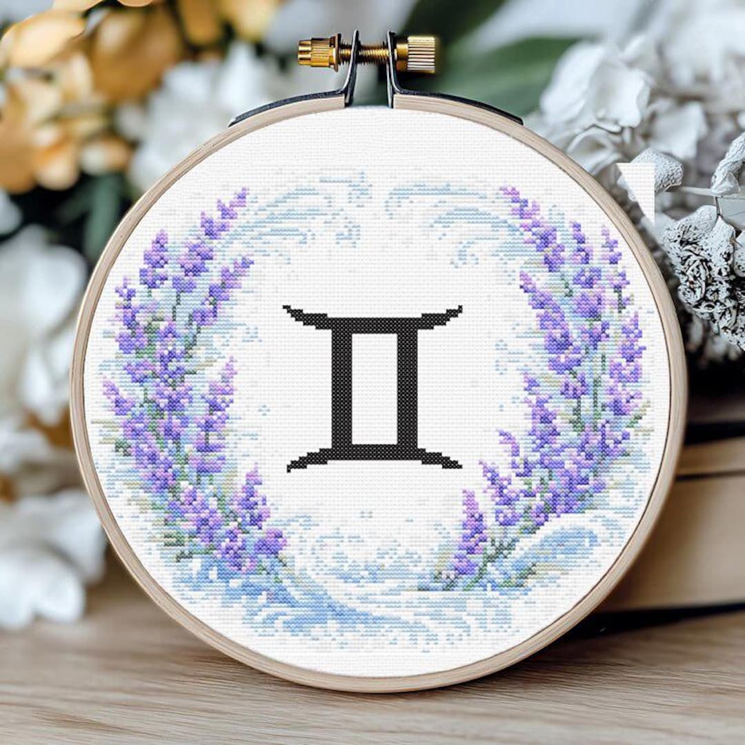 Gemini Cross Stitch Pattern, Zodiac Embroidery PDF – Gemini Astrology ...