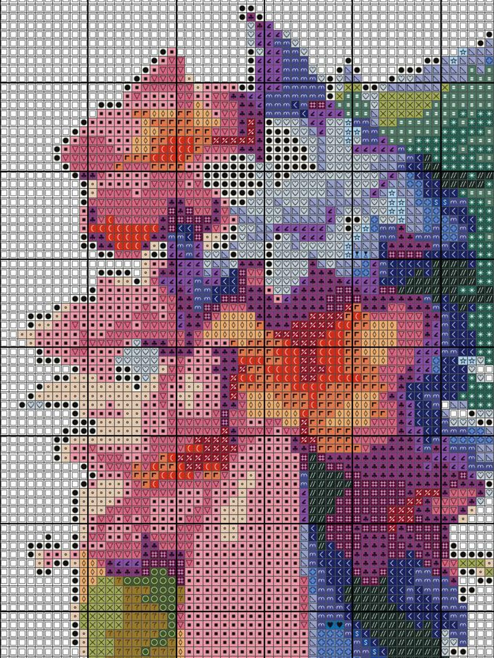 Cross Stitch Pattern Floral Alphabet Embroidery, Flower Letters Xstitch ...