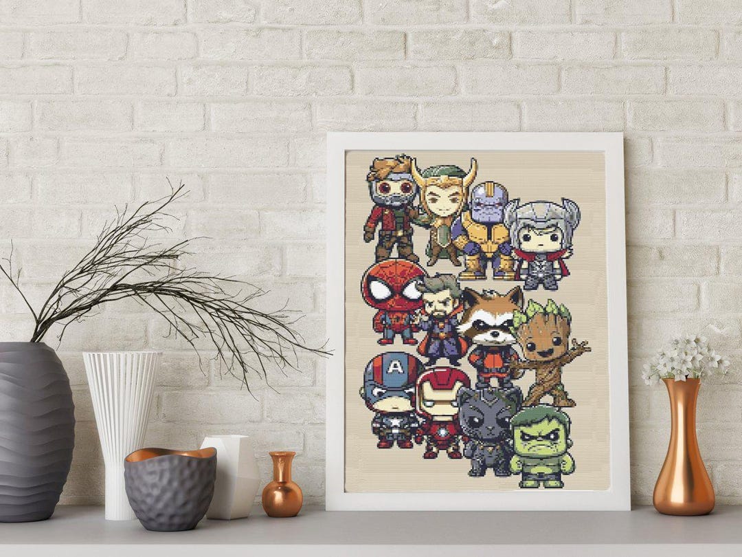 Counted Cross Stitch Superhero Character, Mini Cross Stitch Pattern ...
