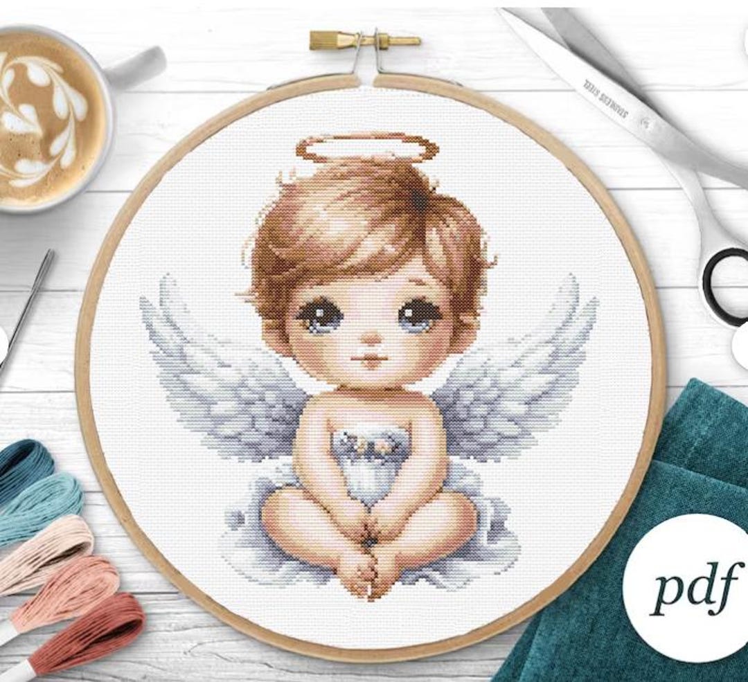Baby Cross Stitch Pattern Angel Embroidery Christmas Cross Stitch ...