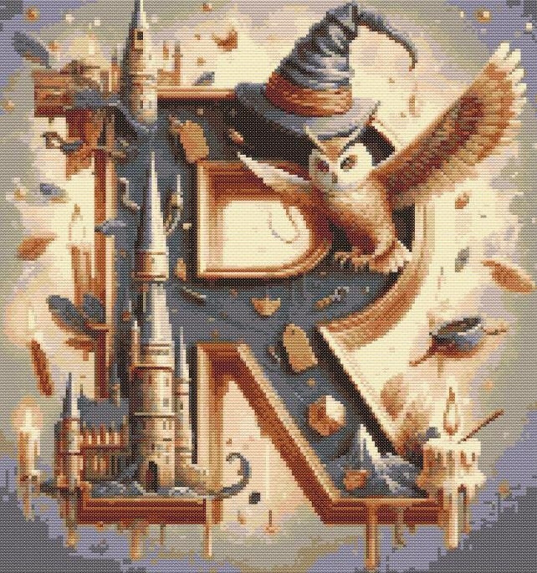 Cross Stitch Pattern Letter R Magic Alphabet Embroidery Counted Cross ...