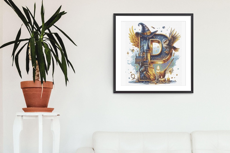 Monogram Cross Stitch Pattern Letter P Embroidery Design Letters Magic ...