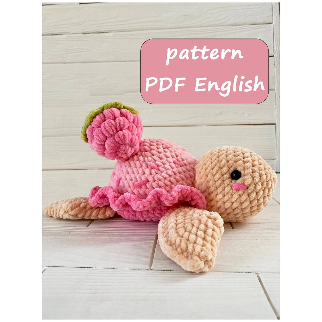 Crochet Pattern Turtle Amigurumi Plush Turtle With Raspberry Sea Turtle ...