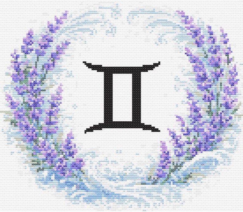 Gemini Cross Stitch Pattern, Zodiac Embroidery PDF – Gemini Astrology ...