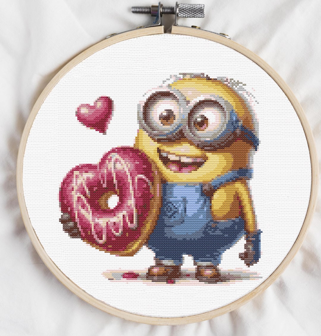 Cross Stitch Pattern Minion With Heart Instant Downlod Design Love ...