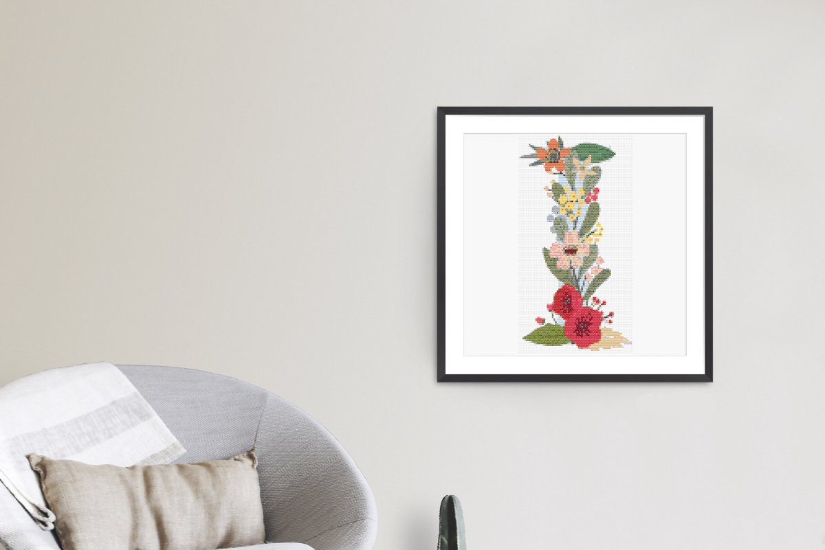 Cross Stitch Alphabet, Cross Stitch Pattern Initial, Letter I ...