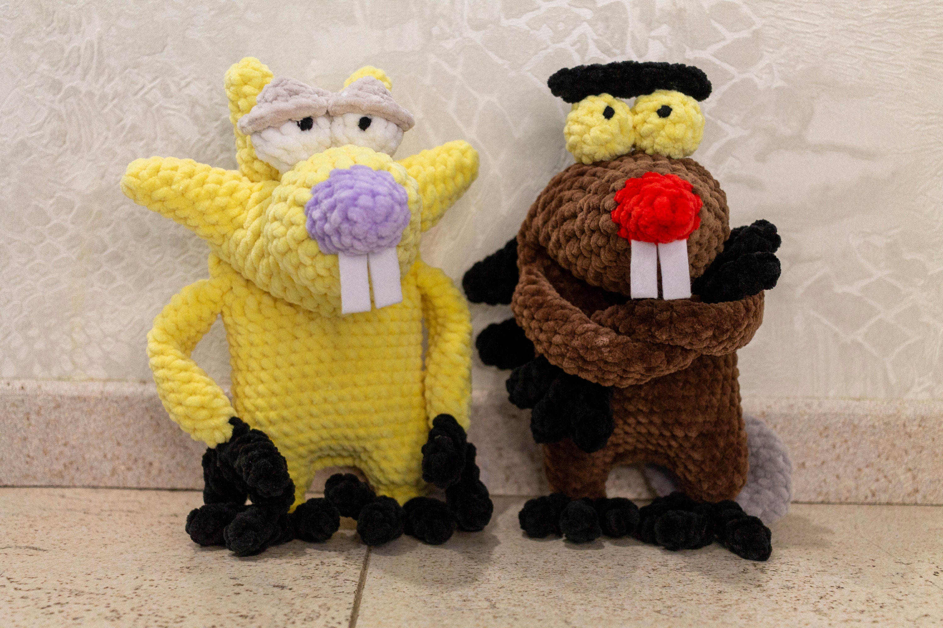 Angry Beavers Plush Toy Norbert and Dagget Beaver Toys Handmade Stuffed ...