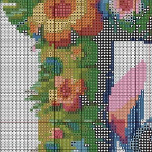 Cross Stitch Pattern Letter D Embroidery, Flower Letters Embroidery ...
