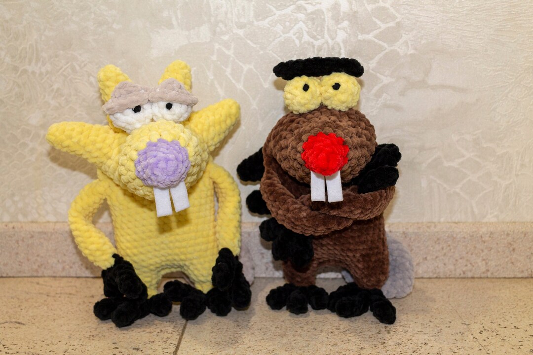 Angry Beavers Plush Toy Norbert and Dagget Beaver Toys Handmade Stuffed ...