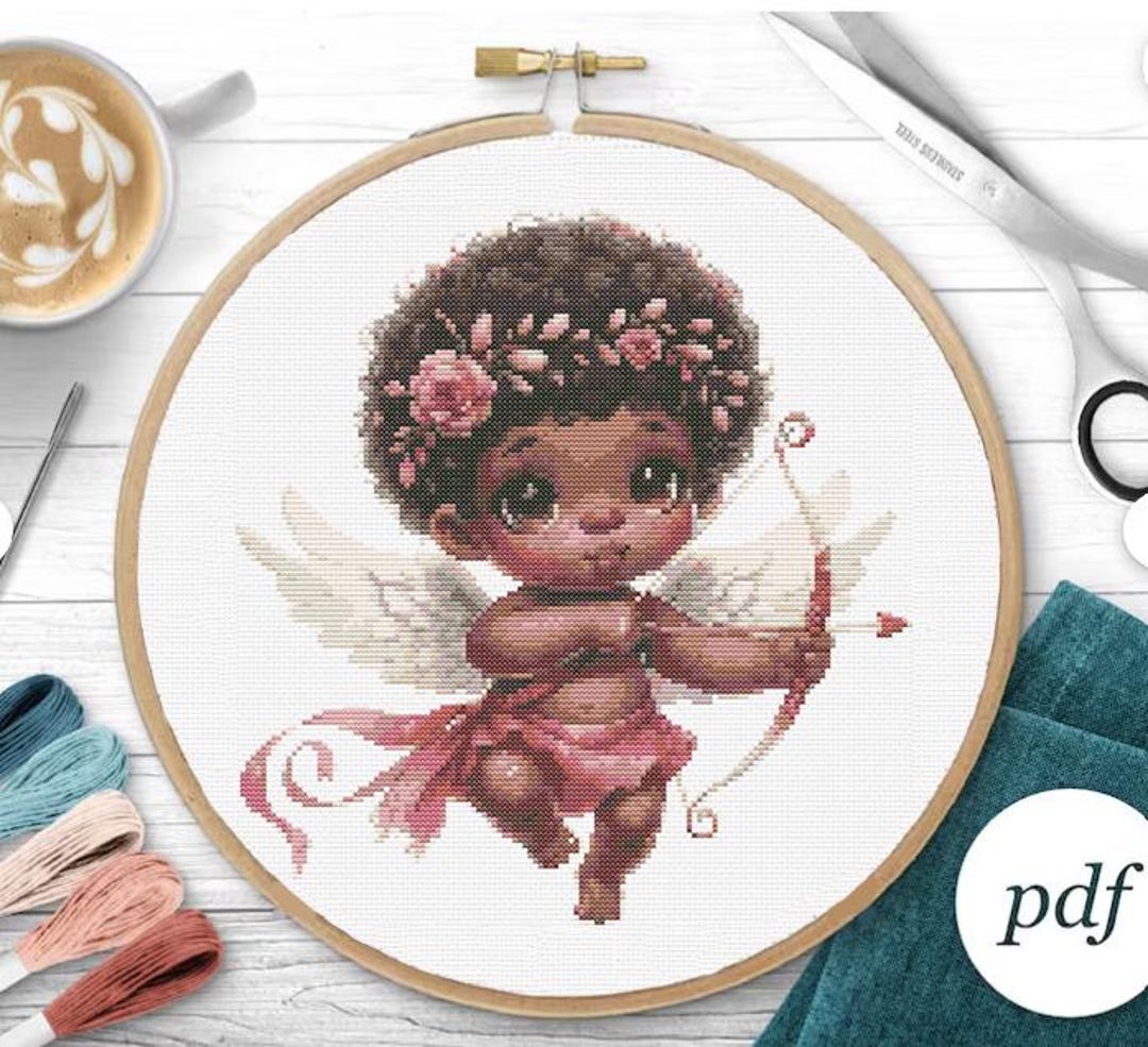 Cupid Cross Stitch Pattern PDF, Instant Digital Download, Valentines ...
