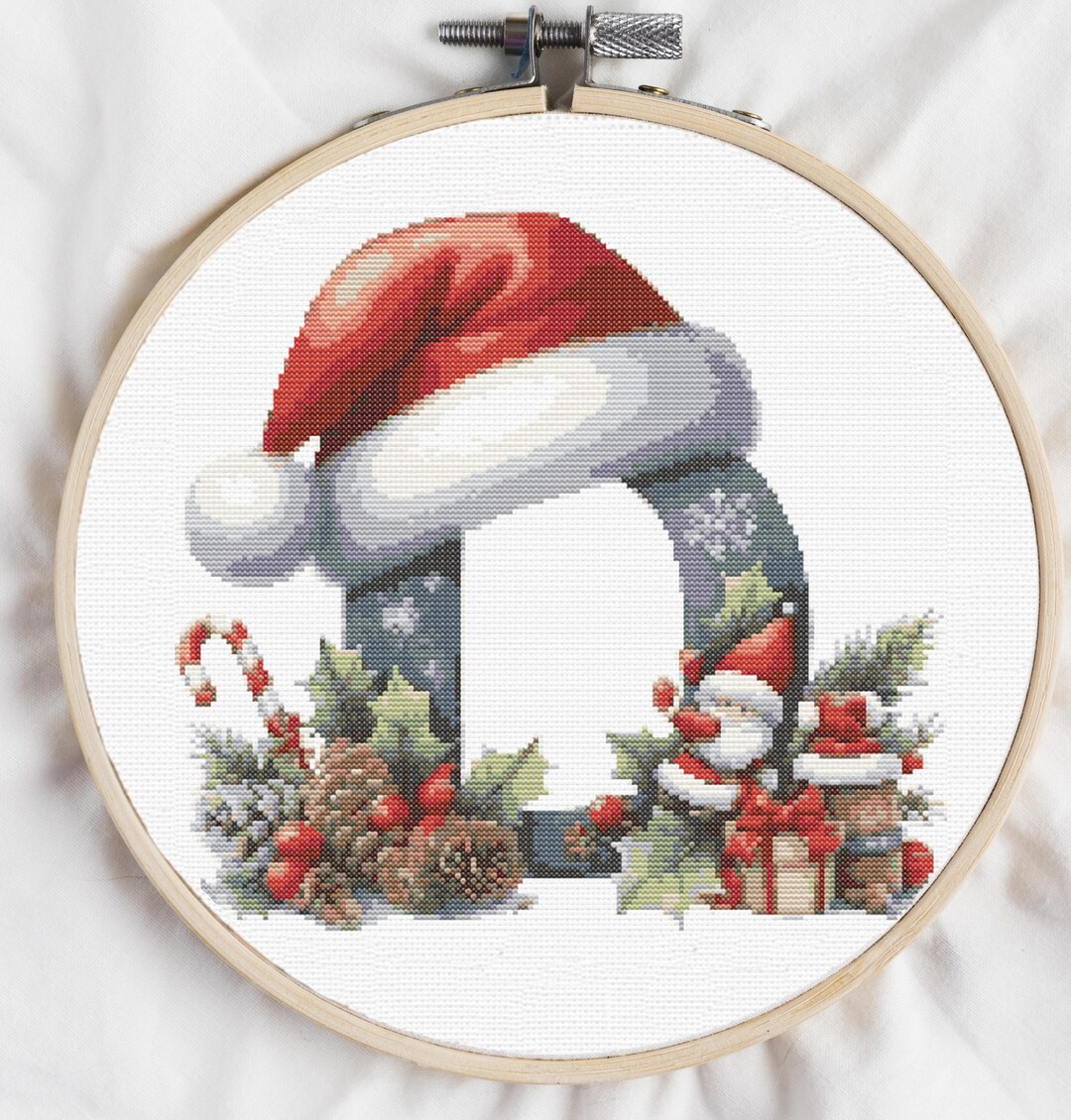Cross Stitch Pattern Christmas Alphabet Embroidery Letter D Counted ...